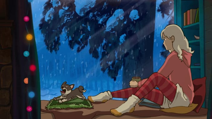 Make 2d lofi animation, animated gif, cartoon animation 2d lofi loop ...