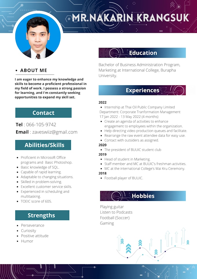 Design awesome resume for you by Zave_nakarin | Fiverr