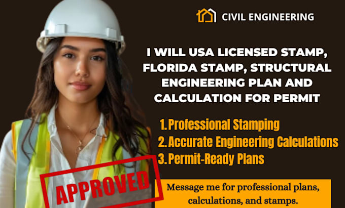 Usa licensed stamp, florida stamp structural engineering calculation ...