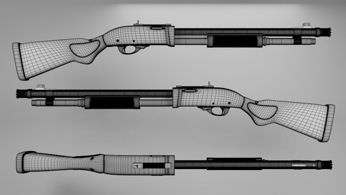Create realistic game ready 3d gun models, grenade model, games guns by ...