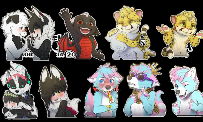 Design telegram stickers, mascot logo, twitch emotes badges, chibi ...