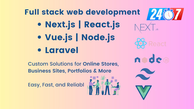 Build full stack website with react next vue js and node js