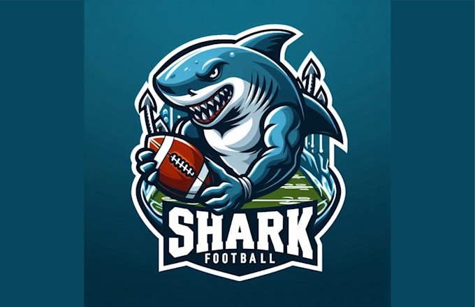 Design a fierce shark football mascot logo by Leticia_tores | Fiverr