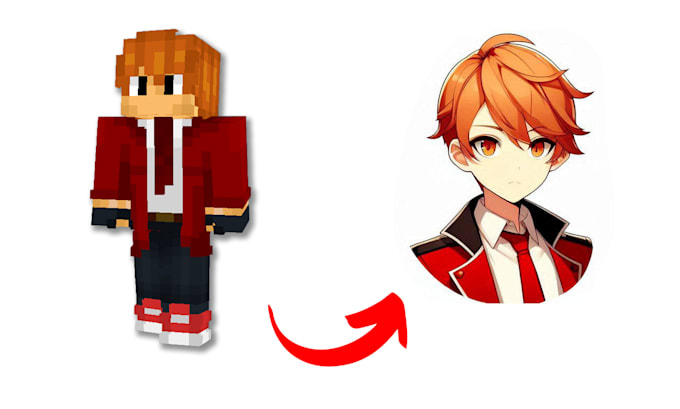 Turn your minecraft skin into amazing anime profile by Beemanady | Fiverr