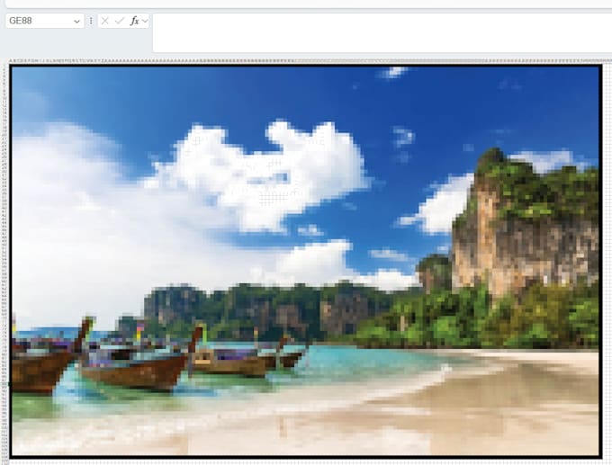 Create pixel art for you in an excel file