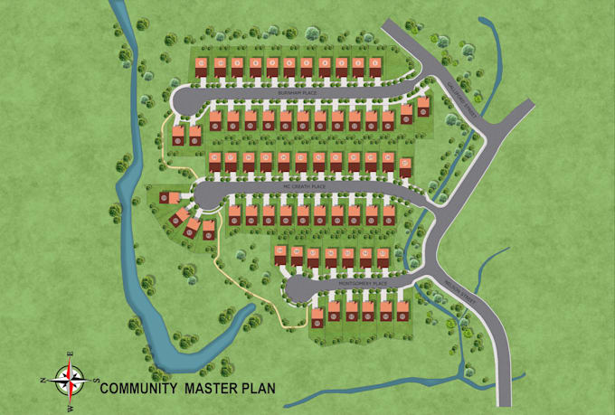 Render community board map in illustrator and photoshop by Jami_arch360 ...