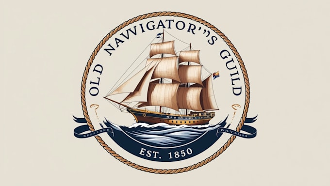 Design a classic old ship with waves mascot logo by Dorigeyer | Fiverr