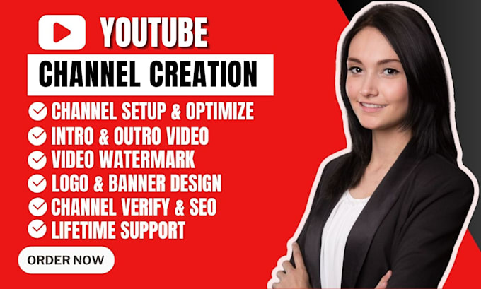 Create and setup youtube channel with logo and banner design by ...