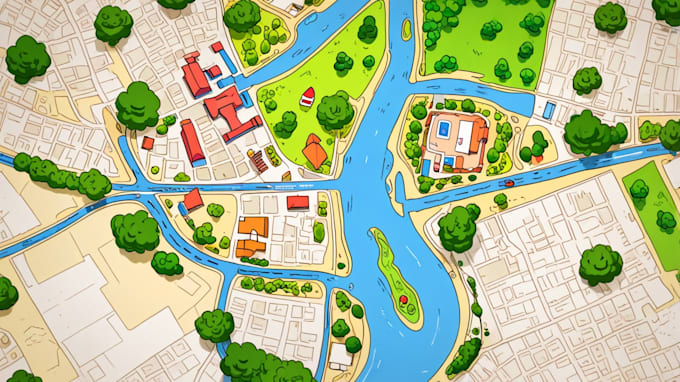 Create vector map, city map, site map, event map in illustration by ...