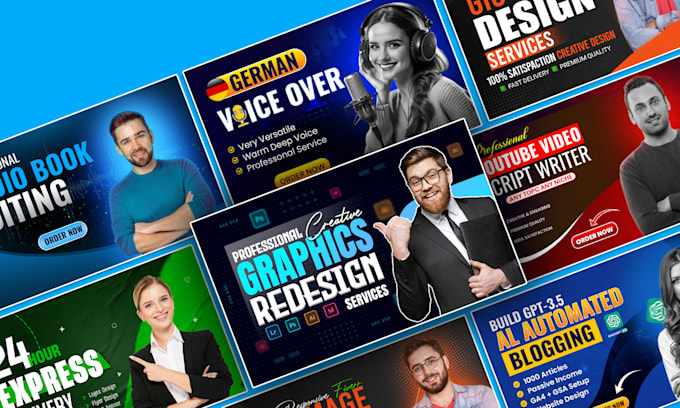 Design fiverr gig image and gig thumbnail and gig cover by Ssumona | Fiverr