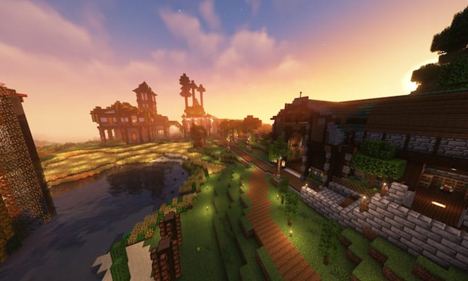 Build minecraft map, minecraft build, survival map spawn, hub, castles ...