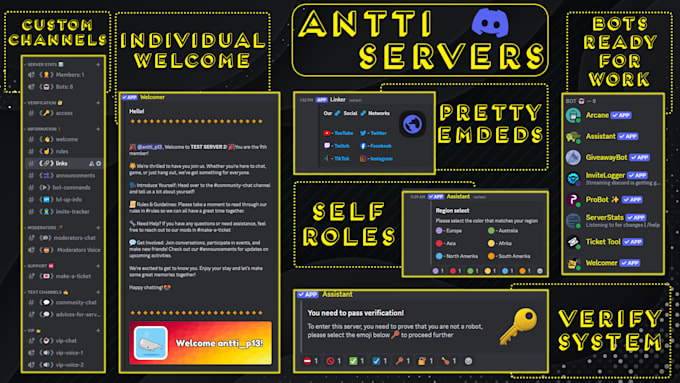Create discord servers by setting up channels, roles, and customizing ...