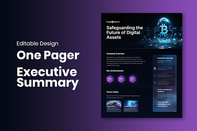 Design one pager, executive summary in powerpoint by Toqeer_ahmad | Fiverr