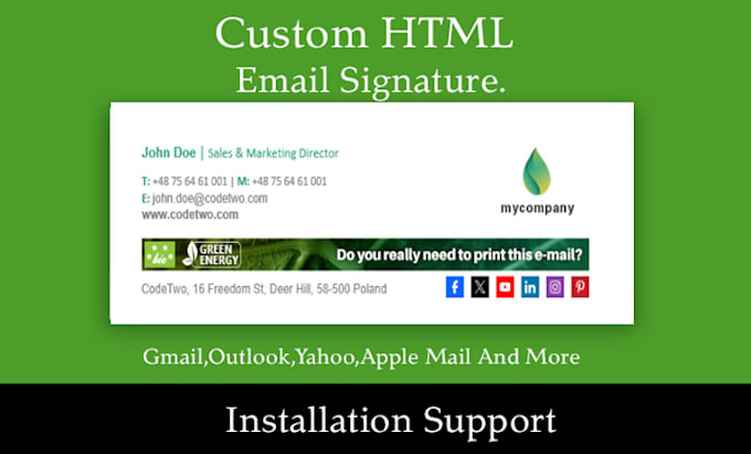 Create responsive html email signature by Sakilahmadbd | Fiverr