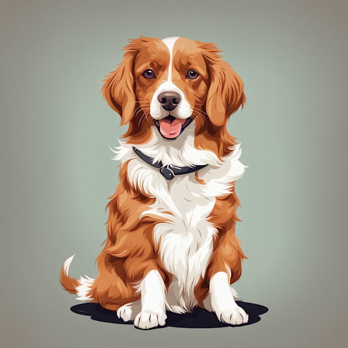 Draw illustration pet portrait vector art by Yamenamble | Fiverr