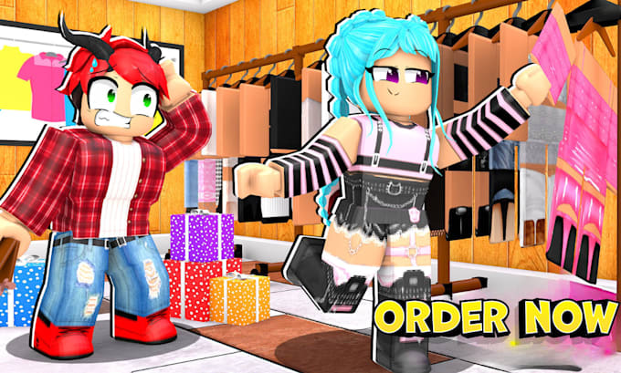 Create a roblox cartoon roblox gfx youtube thumbnail design in any ...