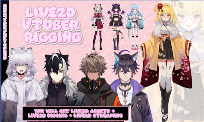 Rig vtuber streamer, live2d rigging, vtuber studio, rigpro live2d asset prprlive by Joannazuri ...