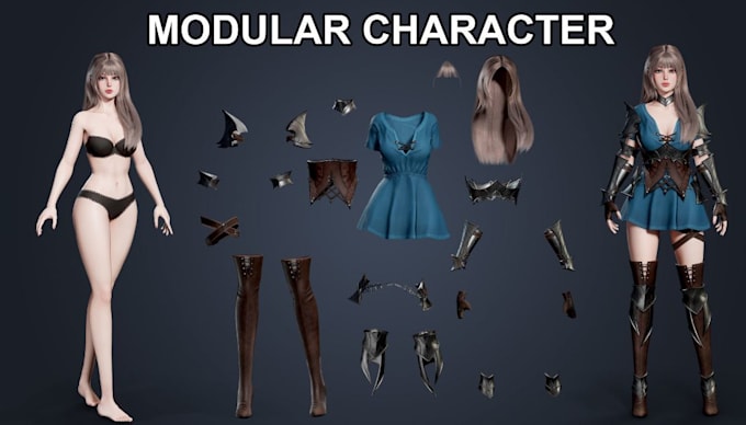 Build unique modular 3d character,3d elf nsfw model,daz 3d,uv map,texture,rig3d by Apexsaal | Fiverr