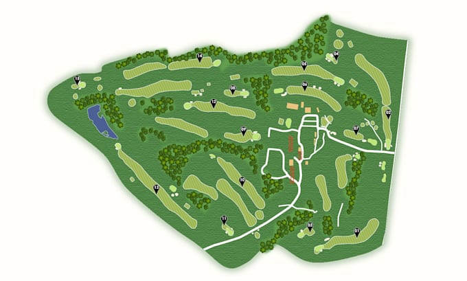 Draw a vector golf course map in illustrator by Jubayerhasan11 | Fiverr
