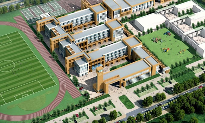 3d model university, 3d library, 3d conference room, 3d classroom with ...