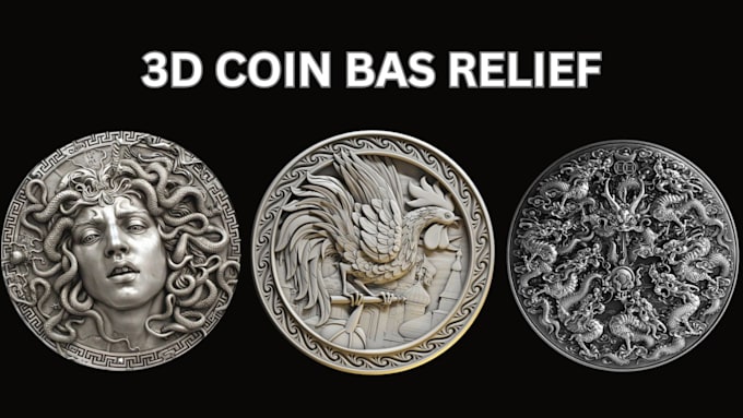 3d coin model 3d bas relief medallion 3d cnc design 3d bas relief 3d ...