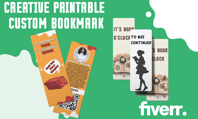 Design creative printable custom bookmark by Lamiabenbouselh | Fiverr