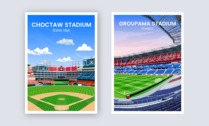 Design professional sports stadium posters and illustrations by ...