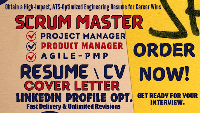 Design a scrum master resume tailored for ats and project management ...