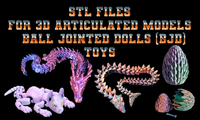 Do stl files for 3d articulated models articulated dragon bjd skeleton ...
