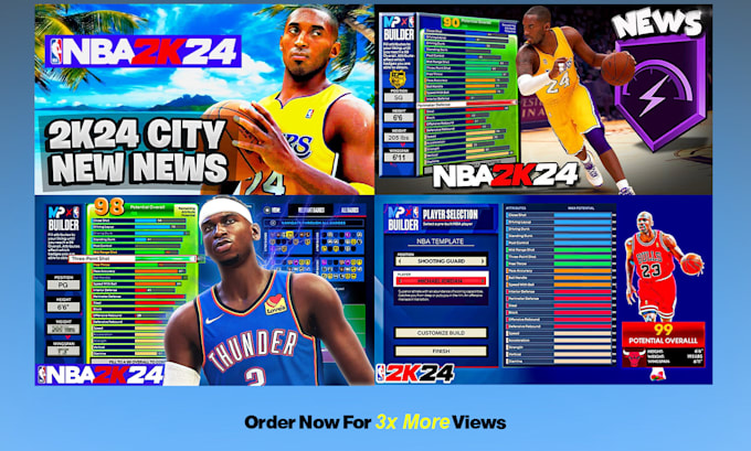 Design youtube thumbnails for basketball or nba 2k25 in 3hrs by ...