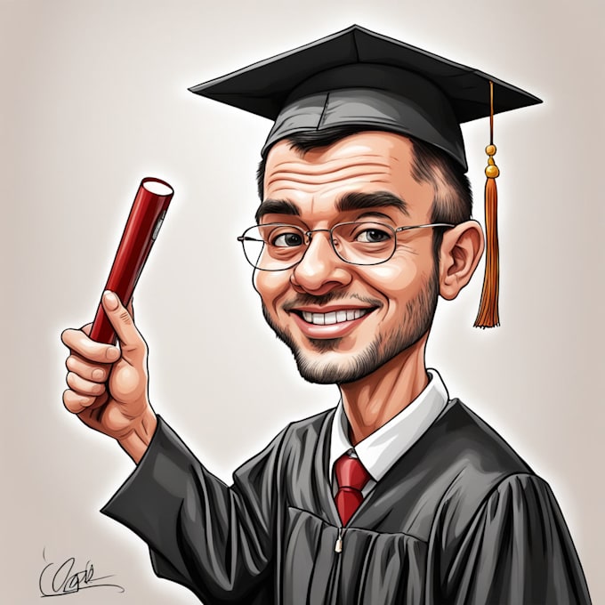 Draw amazing caricature graduation by Upendlman | Fiverr