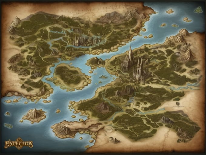 Make a high quality digital fantasy map by Malinenkam | Fiverr
