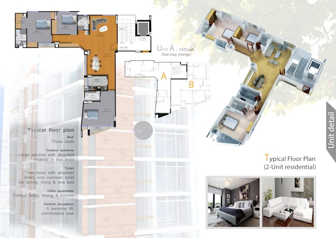 Do 2d floor plan, texture plan, furniture and color plan for ...