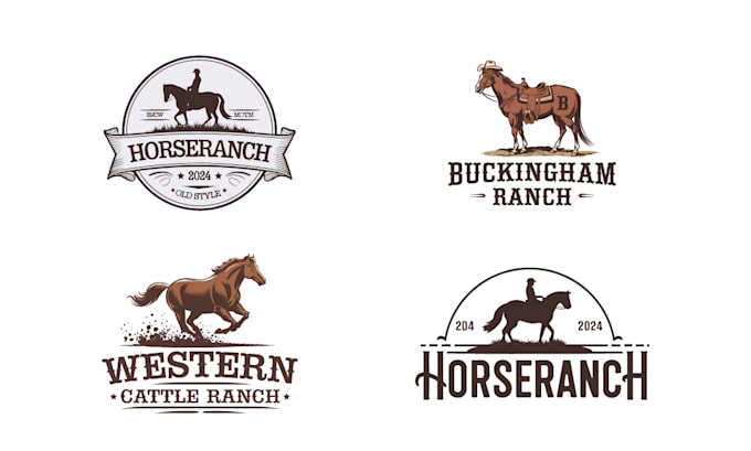 Design western cattle ranch livestock horse logo by Alaminmia9 | Fiverr