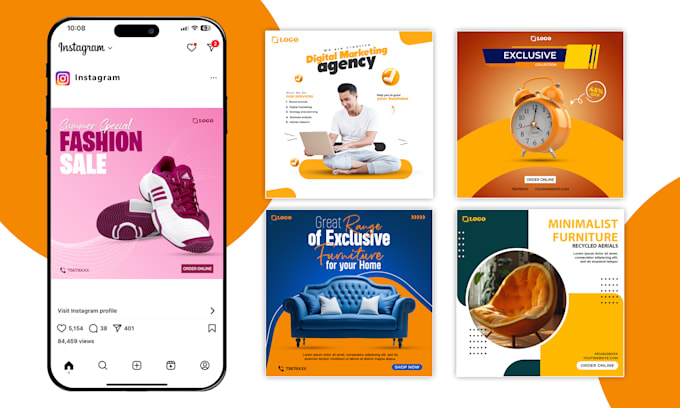 Do 30 attractive facebook ads, instagram post design, social media post ...