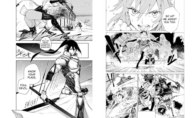 Draw and color anime manga page comic strip manga storyboard comic ...
