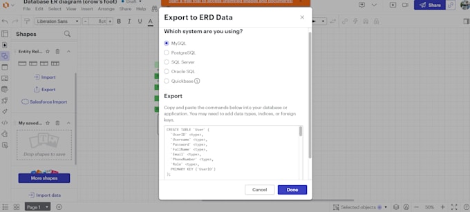 Create sql database design, erd for mysql, sql server by Engineerings741 | Fiverr