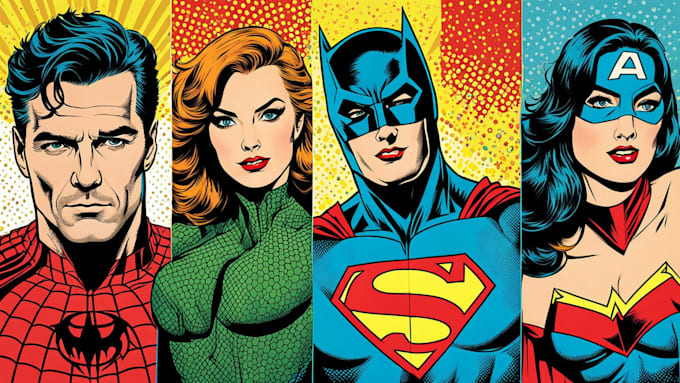 Draw comic superhero pop art portraits by Dalladson | Fiverr