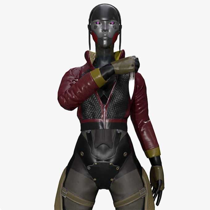 Do 3d cyborg robot mechanical humanoid hybrid realistic game character ...