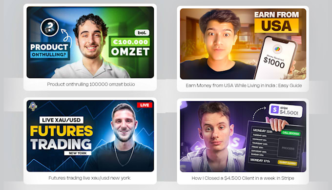 Design view boosting thumbnail like iman gadzhi by Ronak_bisht | Fiverr