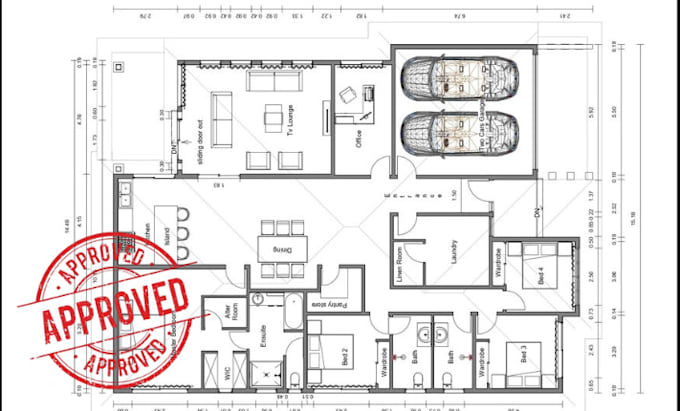 Stamp architectural and engineering drawings, 2d floor plan mep and ...