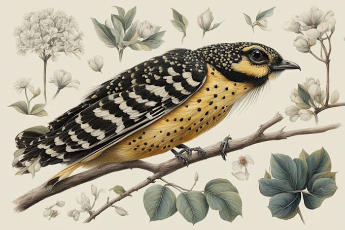 Draw an animal and botanical illustration by Keosdge | Fiverr