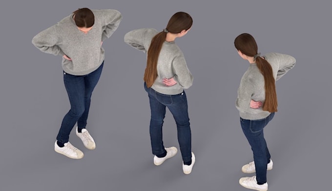 Build up 3d character in blender,uv map,3d baked texture,rig,animation ...