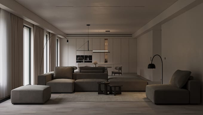 Be interior 3d modeler, realistic house render, furniture, blender ...