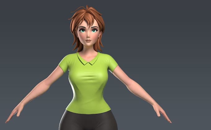 3d rigged anime cartoon character, stylized nsfw, idle animation,g8 ...