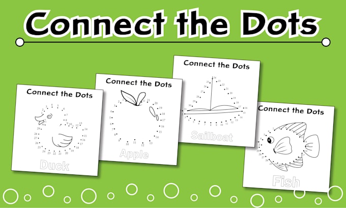 Create connect the dots, dot to dot, kids workbook, activity book by ...