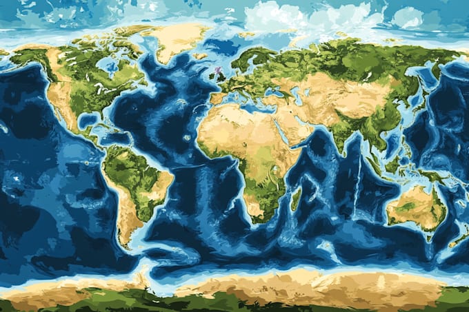 Illustrate a creative vector map digital art by Ahantidoll | Fiverr