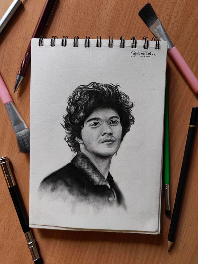 Create realistic charcoal custom sketches by Artifexabhijeet | Fiverr