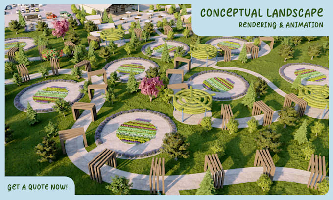 Concept architecture landscape render for design walkthrough by ...