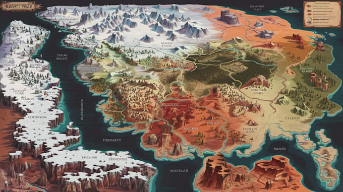 Draw your dream fantasy map for board game rpg, visual novel book, dnd ...